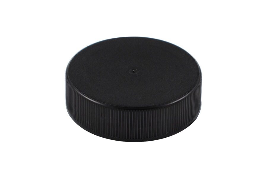 38-400 Black PP Continuous Thread Fine Ribbed F217 Foam Lined Cap ...